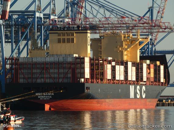 MSC Samia - Cargo Ship, IMO 1016707, MMSI 636025654, Callsign 5LYN2 ...